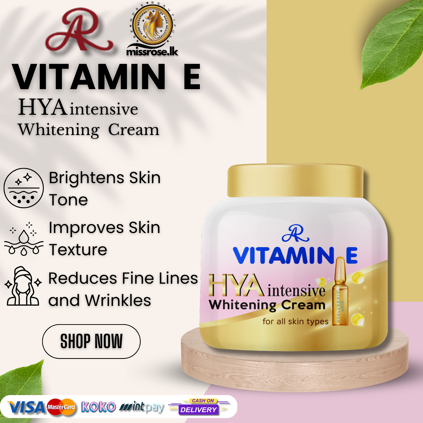 AR Vitamin E HYA Intensive Whitening Cream 200g – Missrose.lk