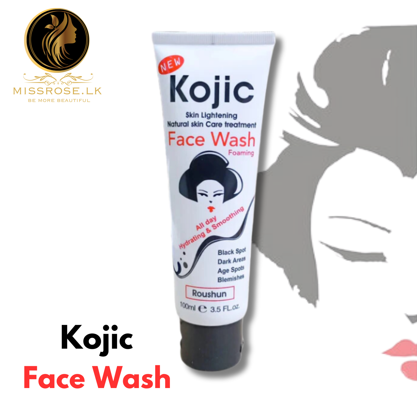 Kojic Skin Lightening Foaming Face Wash – Missrose.lk