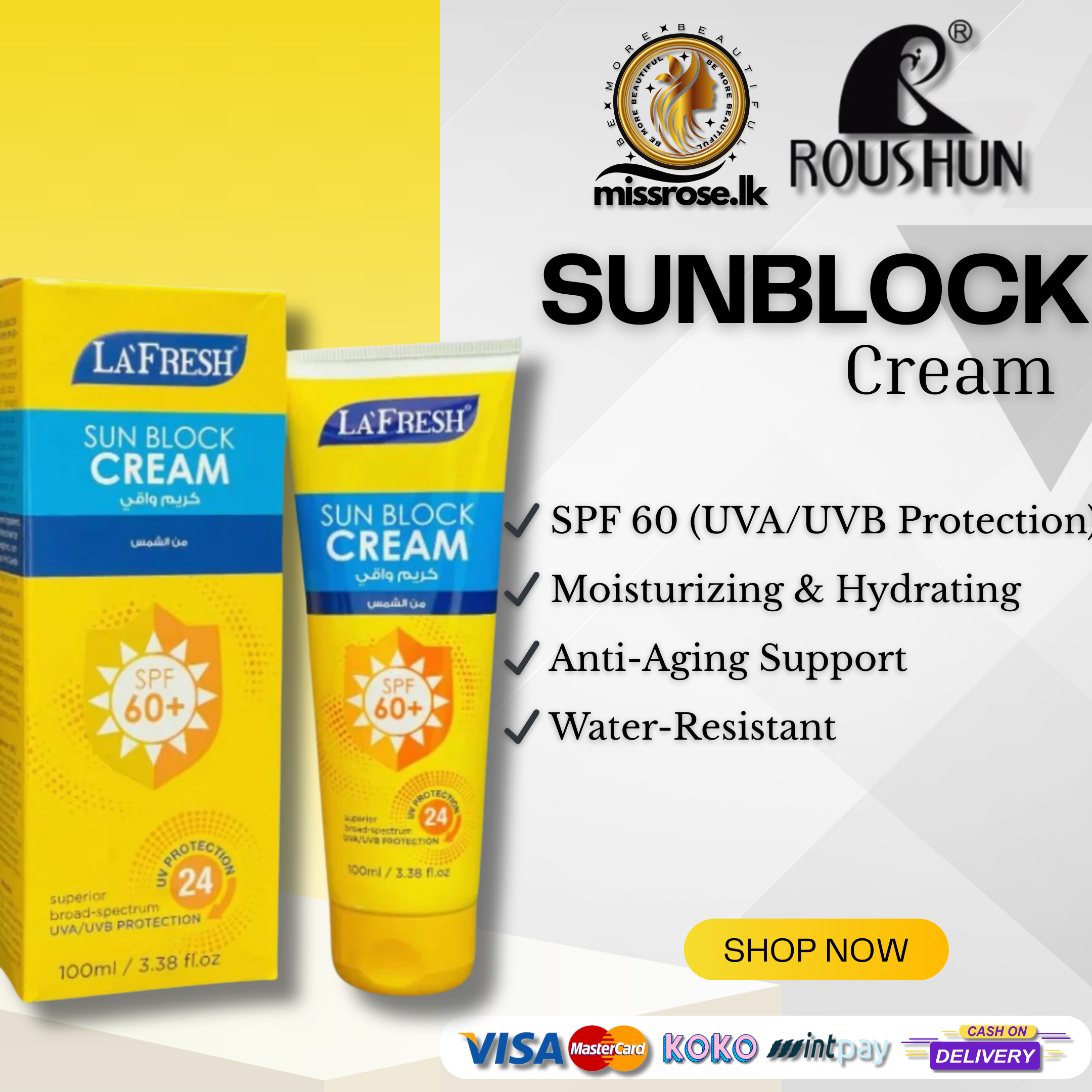 La Fresh Sun Block Cream SPF 60+ – Missrose.lk
