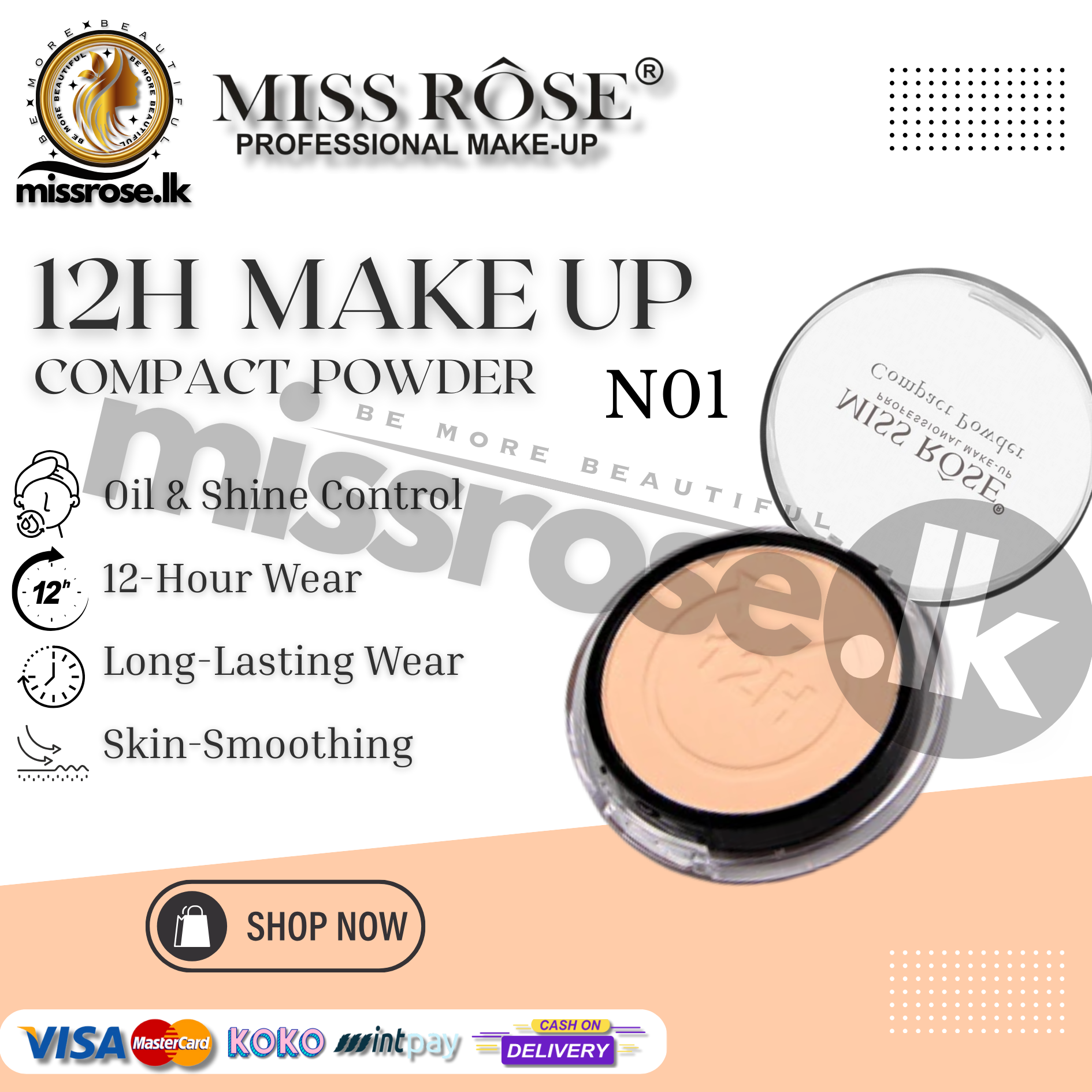 Miss Rose 12h Compact Powder Studio Fix Powder Plus Foundation (N ...